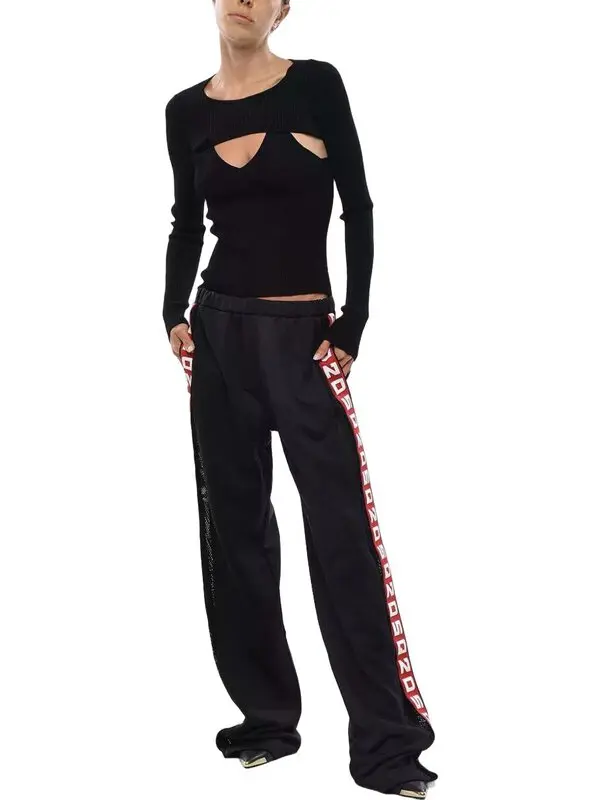 Dsquared2 Logo Band Mesh Insert Track Trousers - Black