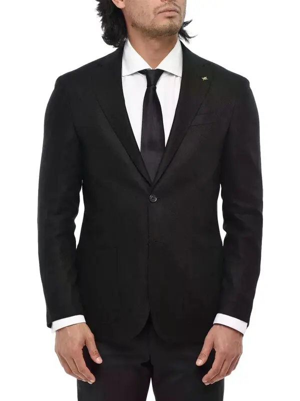 Corneliani Cc Collection Silk-twill Blazer - Black