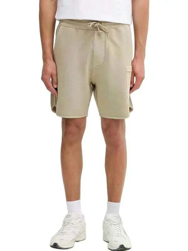 AERONAUTICA MILITARE Beige Jersey Logo Patch Drawstring Shorts - Neutrals