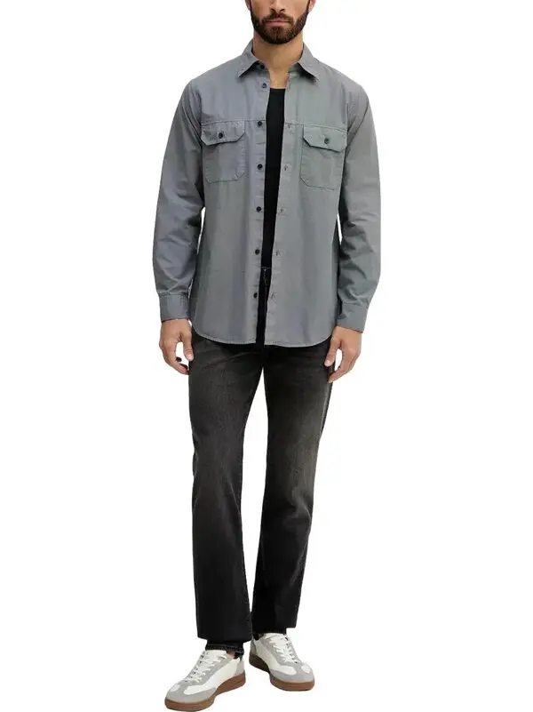 Armani Exchange Ripstop Flap-pocket Shirt - Grey