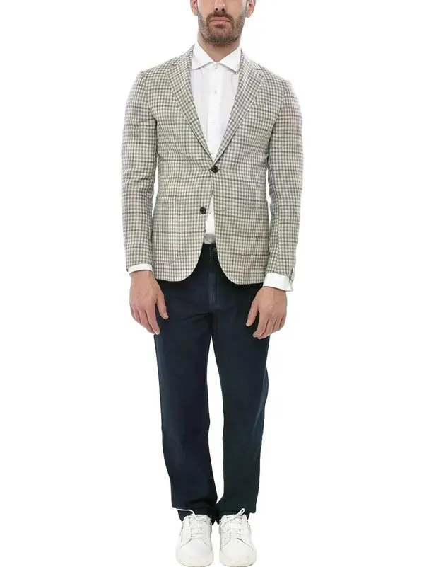 Corneliani Checked Single-breasted Blazer - Neutrals