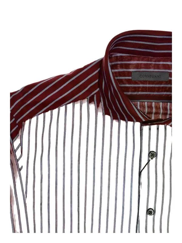 Corneliani Striped French-collar Shirt - Red