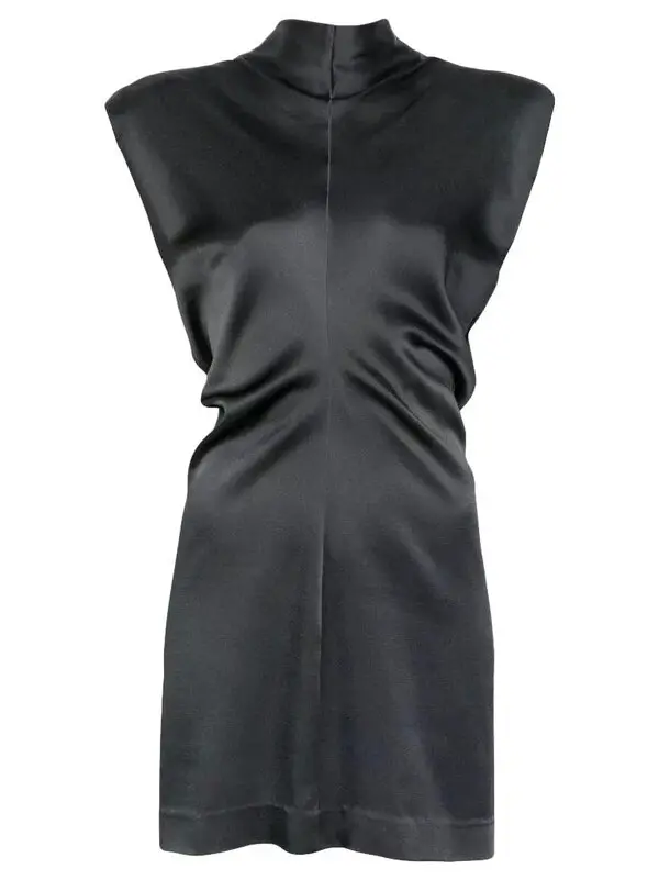 Federica Tosi Ruched Mock Neck Mini Dress - Grey