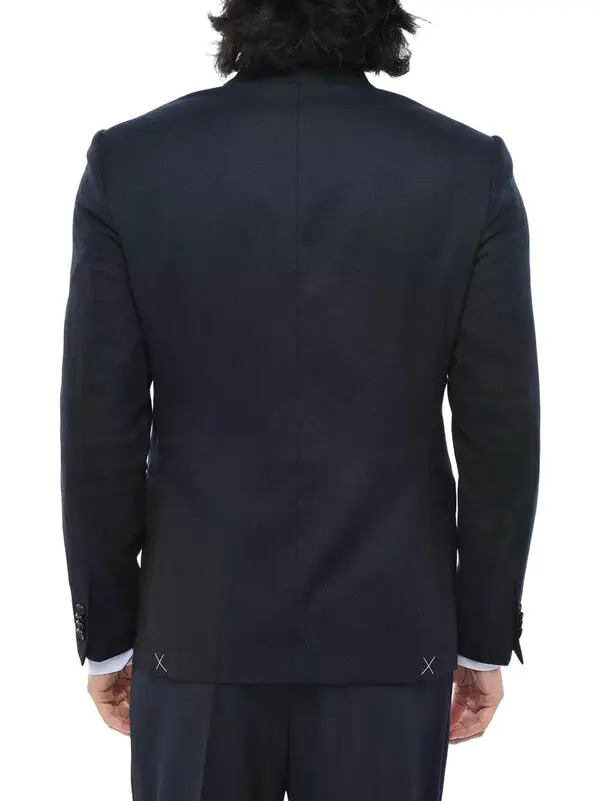 Corneliani Single-breasted Flap-pocket Blazer - Blue