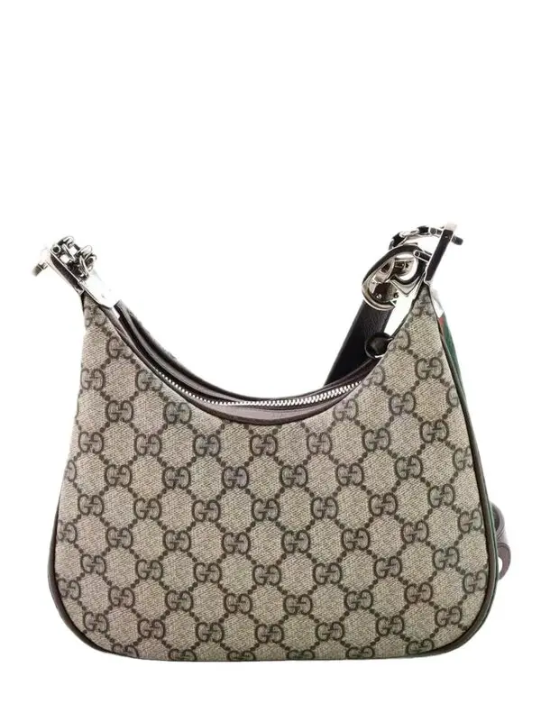 Gucci Attache Shoulder Bag Gg Coated Canvas Small Hobo Bag - Brown