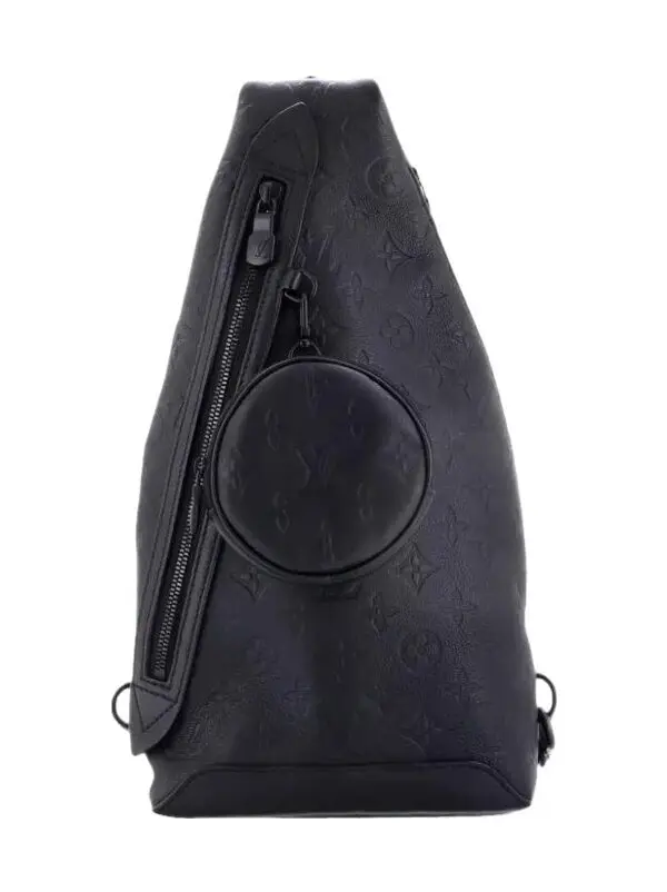 LOUIS VUITTON Monogram Shadow Leather Sling Bag - Black