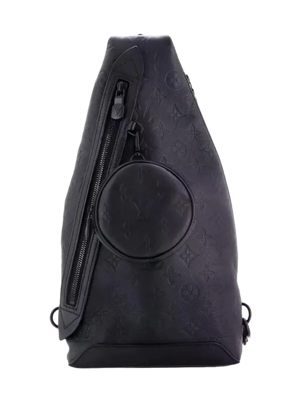 LOUIS VUITTON Monogram Shadow Leather Sling Bag - Black