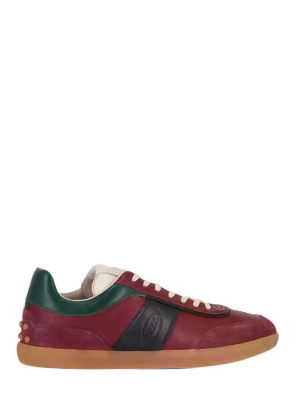 TOD'S Gommino Detail Paneled Sneakers - Red