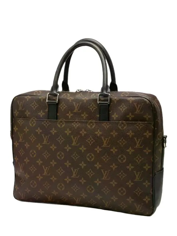 LOUIS VUITTON Monogram Macassar Soft Briefcase Business Bag - Brown