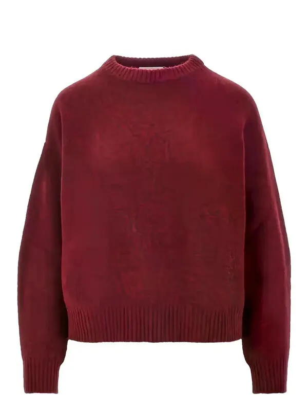 Max Mara Alpaca And Wool-blend Crew Neck Sweater - Red