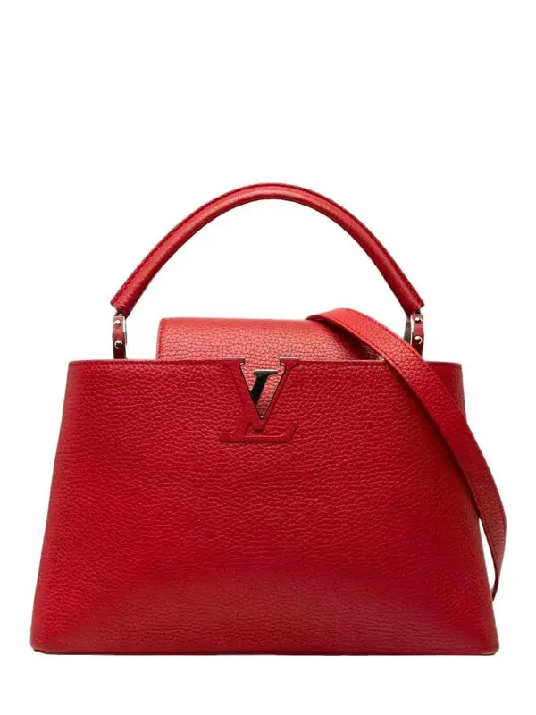LOUIS VUITTON Taurillon Capucines Mm Satchel - Red