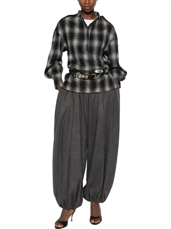 IRO PARIS Natte Checked High Neck Top - Grey