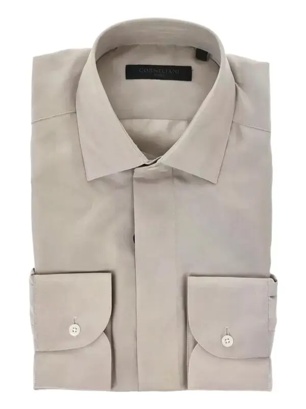 Corneliani Silk Concealed-placket Shirt - Neutrals