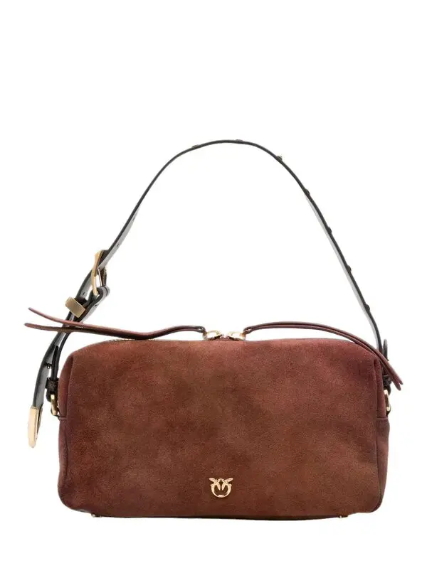 Pinko Studded Leather-strap Shoulder Bag - Brown
