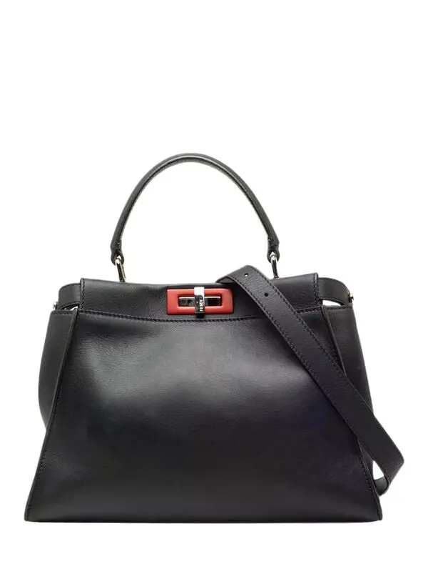 Fendi Medium Leather Peekaboo Iconic Satchel - Blue