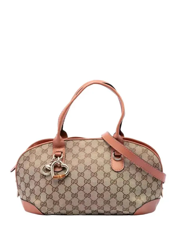 Gucci Gg Canvas Heart Bit Satchel - Neutrals