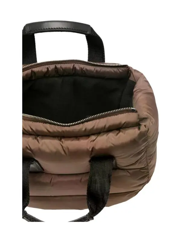 Moncler Quilted Tote Bag With Top Handles - Brown