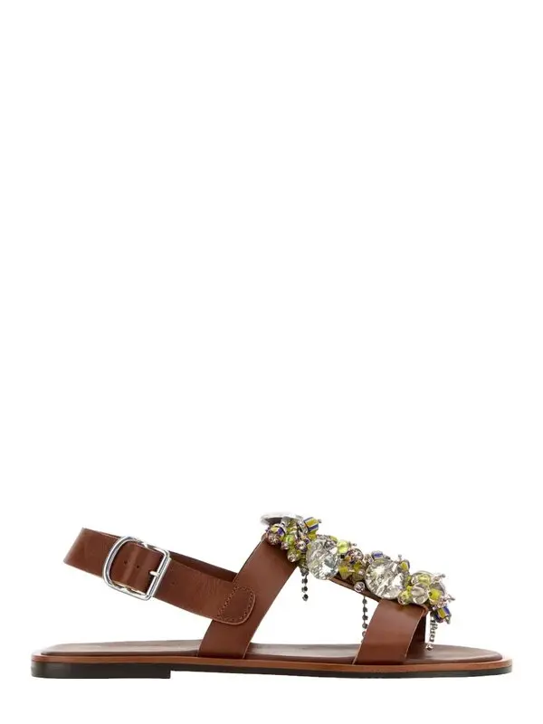 Dries Van Noten Embellished Sandals - Red