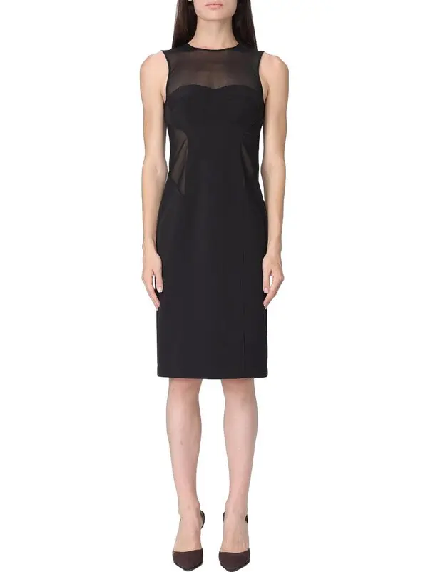 Patrizia Pepe Off-the-shoulder Sheath Midi Dress In Jersey - Black