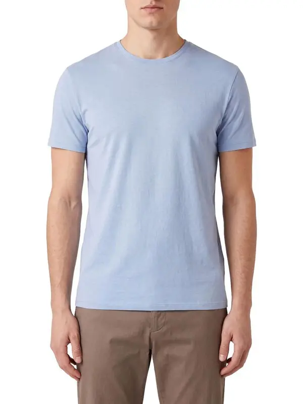 RRD Crewneck T-shirt In Stretch Cotton Blend With Applied Logo - Grey