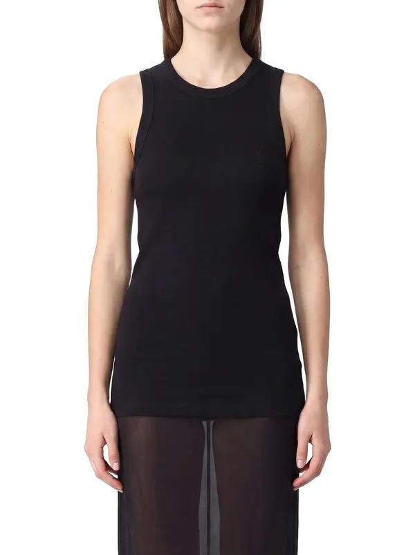 Saint Laurent Slim Fit Stretch-cotton Scoop Neck Tank Top - Black
