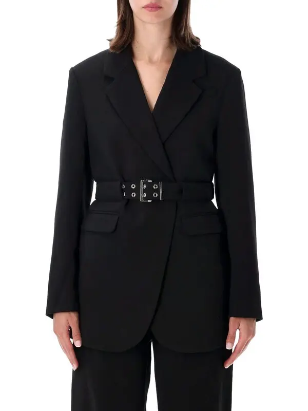 GANNI Belted Blazer - Black