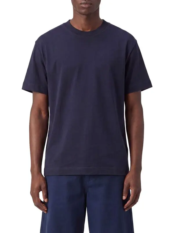 Closed Basic Crew Neck T-shirt In Pure Organic Cotton With A Straight Hem - Blue