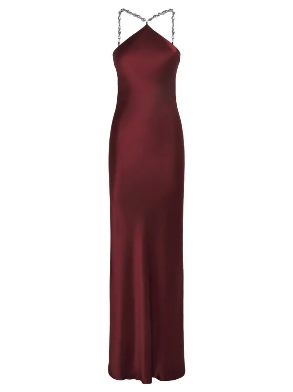 Staud Cadence Maxi Dress With Beaded Straps - Red