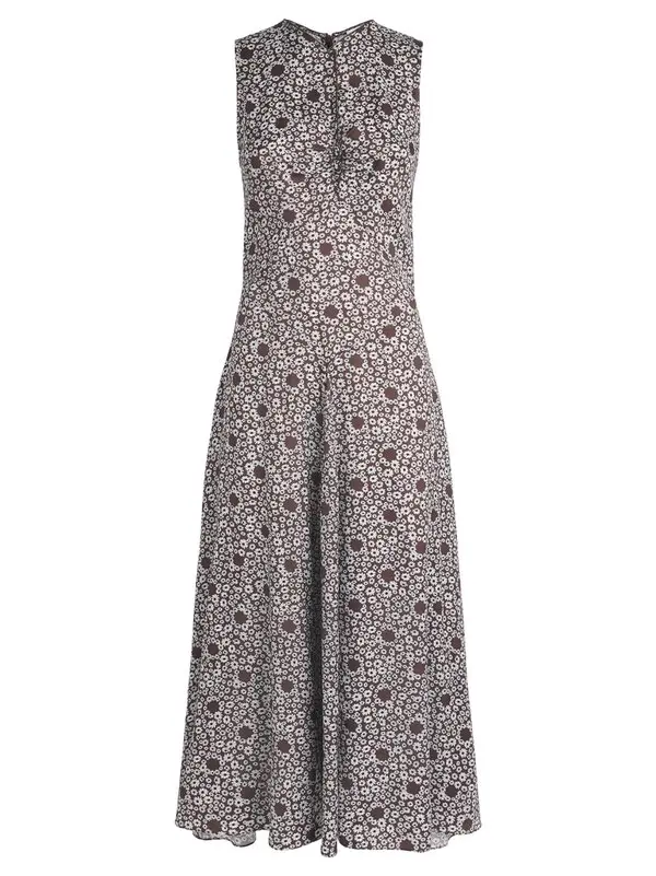 Sandro Sleeveless Maxi Dress With Daisy Print - Brown