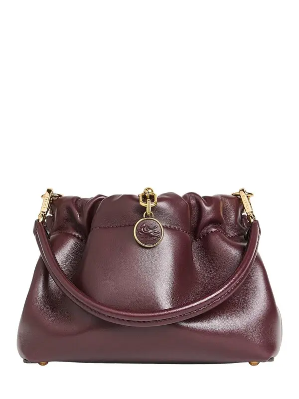 Etro Small Leather Vela Blossom Shoulder Bag - Brown