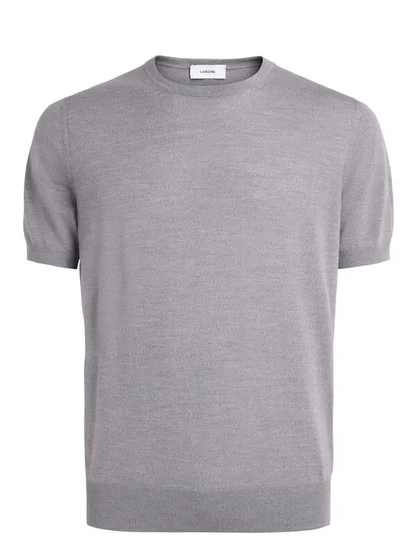 LARDINI Virgin Wool Knitted T-shirt - Grey