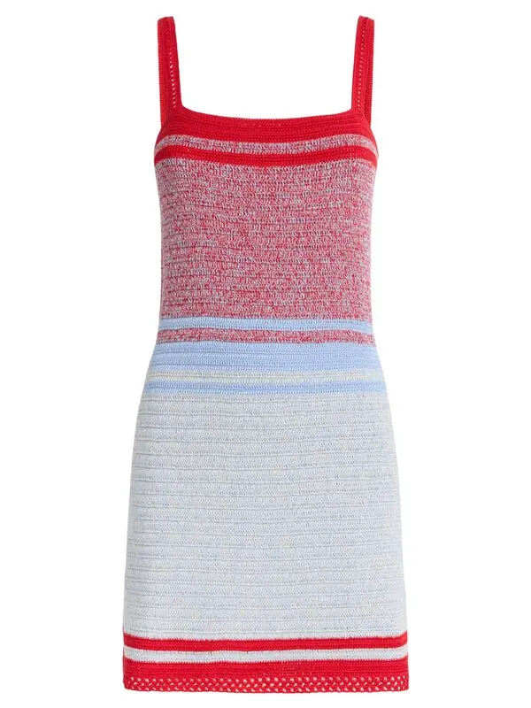Escvdo Knitted Plumar Mini Dress - Red