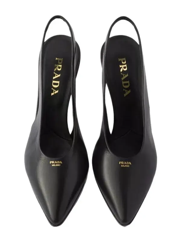 Prada Leather Slingback Pumps - Black