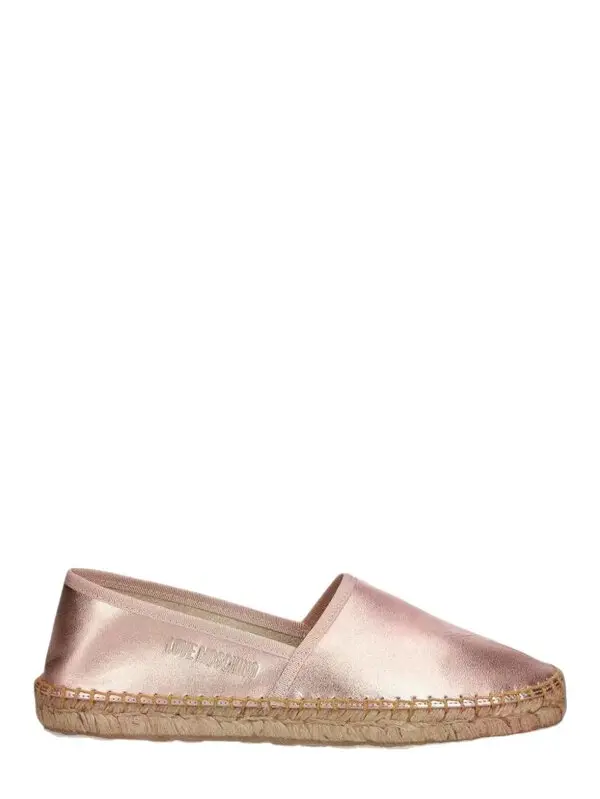 Moschino Metallic Logo-embossed Espadrilles - Pink