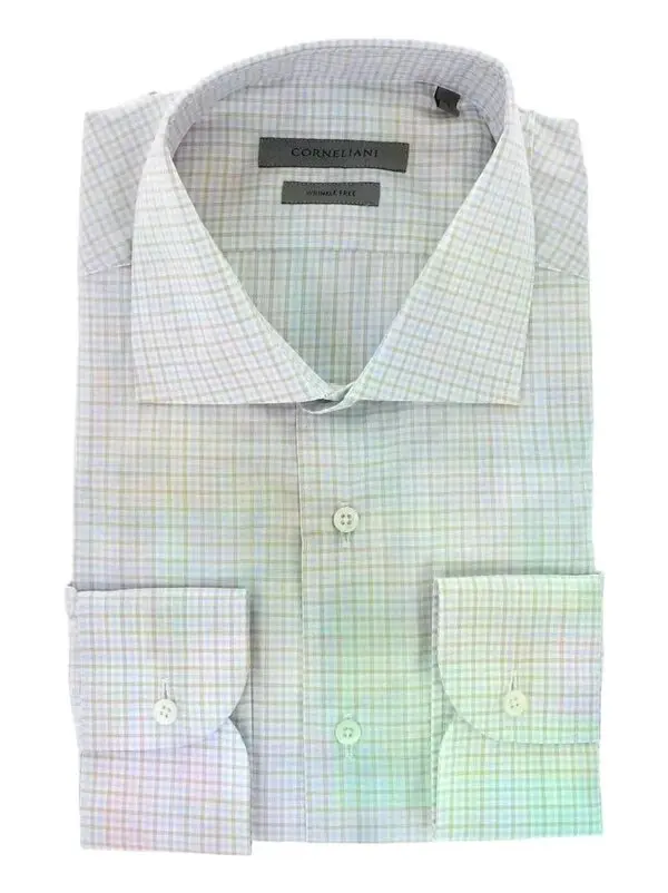 Corneliani Checked French-collar Shirt - Neutrals