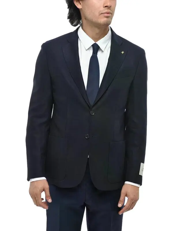 Corneliani Patch-pocket Single-breasted Blazer - Blue