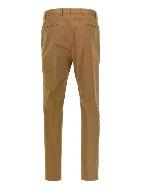 PT TORINO Tailored Trousers With Logo Plaque - Brown