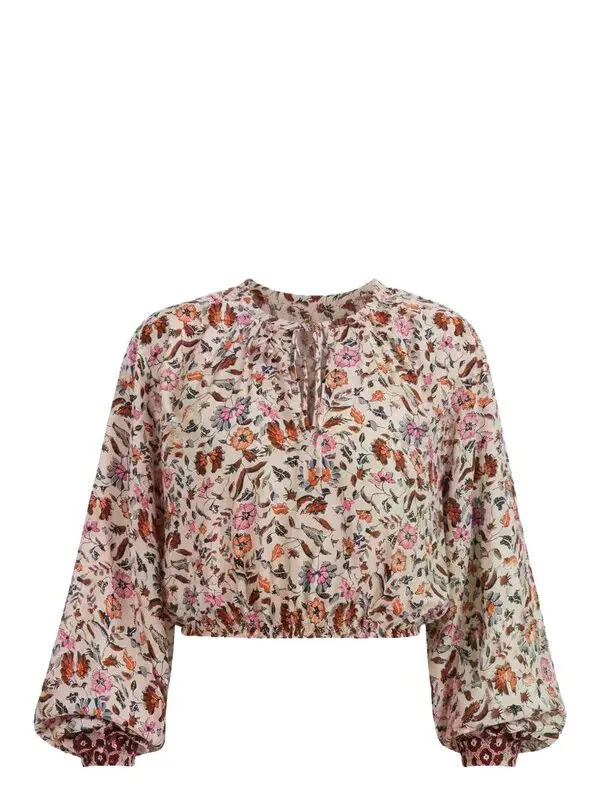 Natalie Martin Amelia Floral-print Top - Neutrals