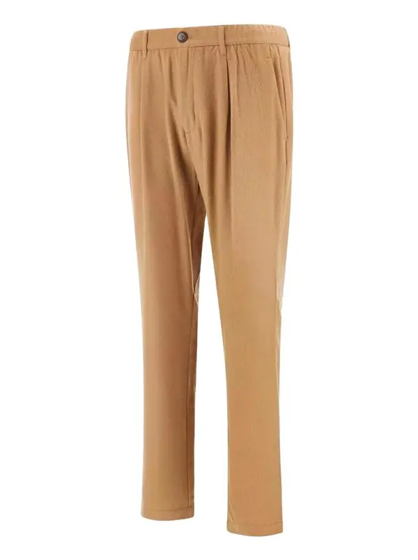 Herno Pleated Flannel Trousers - Neutrals