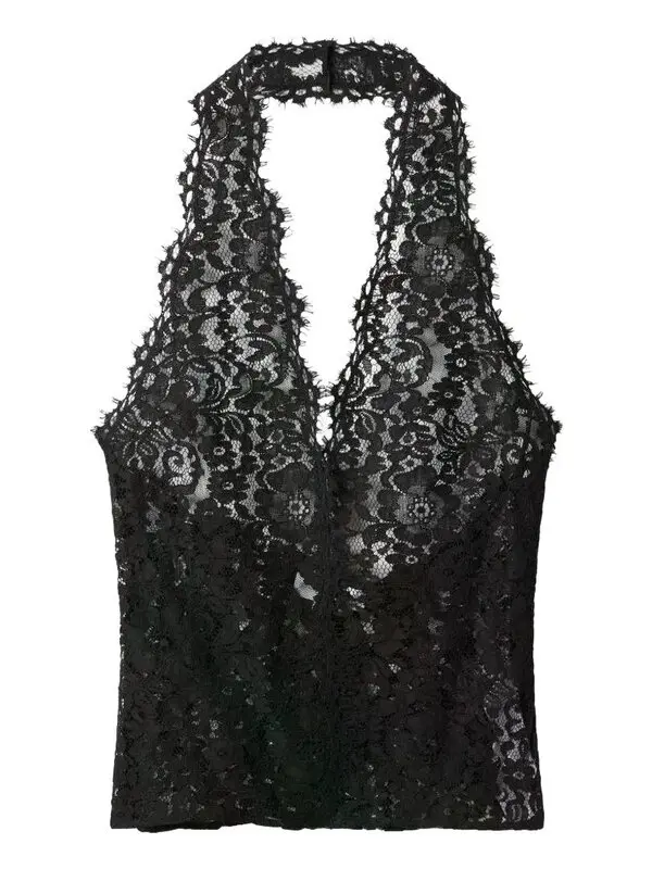 Stella McCartney Halterneck Lace Top - Black