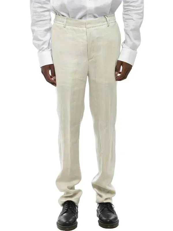 Corneliani Elasticated Waist Linen Trousers - Neutrals