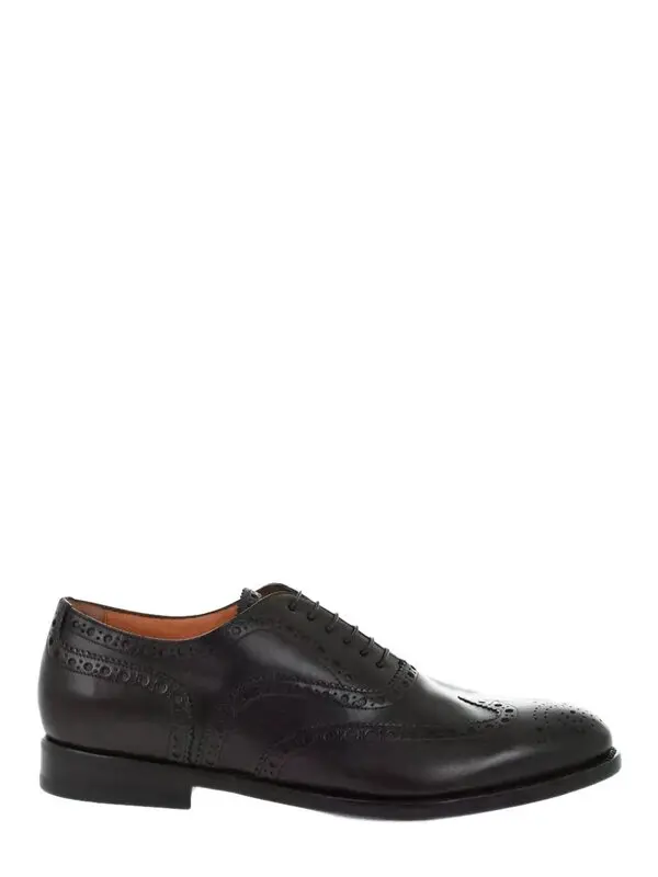 Santoni Brogue Leather Oxford Shoes - Brown
