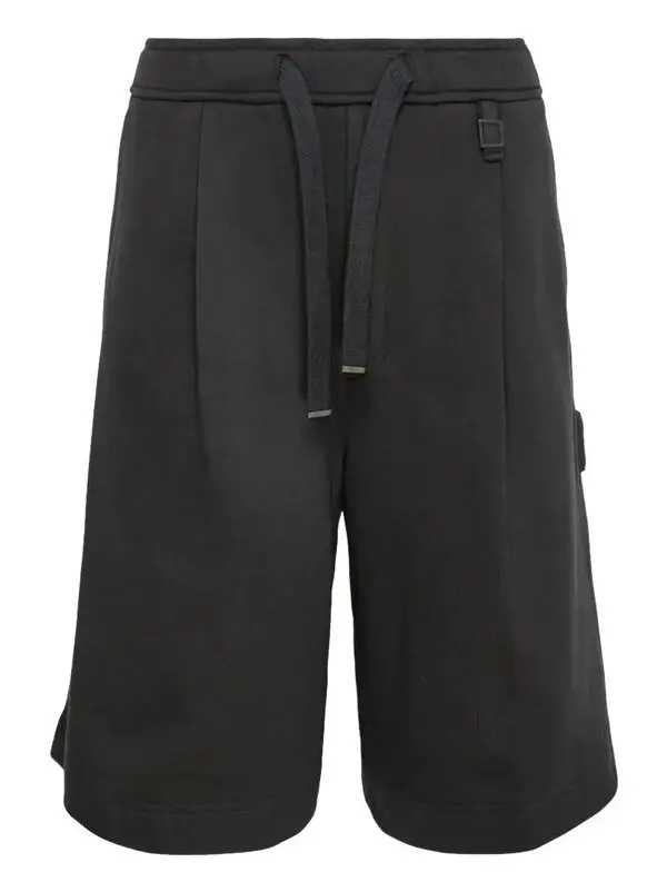 WOOYOUNGMI Pleated Drawstring Shorts - Black