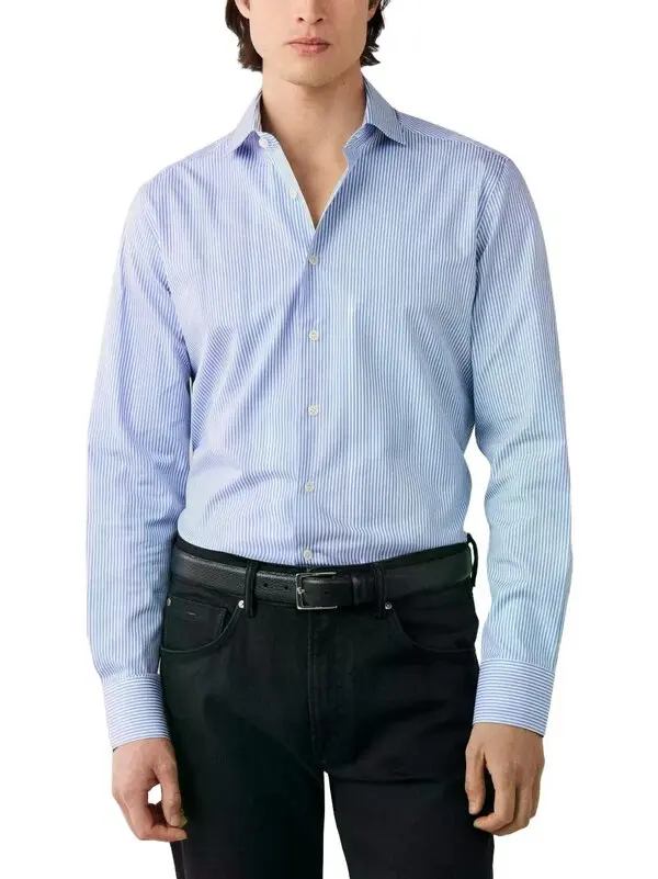HACKETT LONDON Stripe Cotton Shirt - Blue