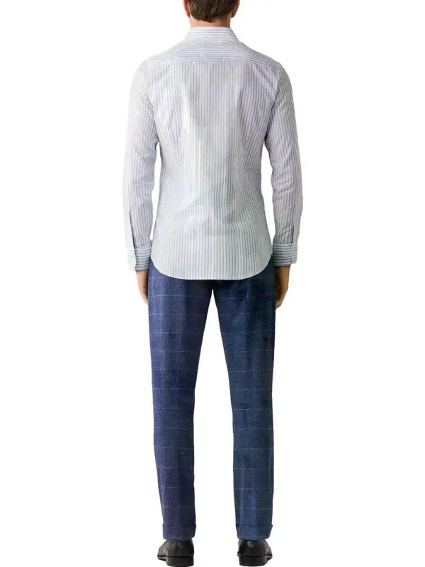 HACKETT LONDON Wide-stripe Cotton Shirt - Blue