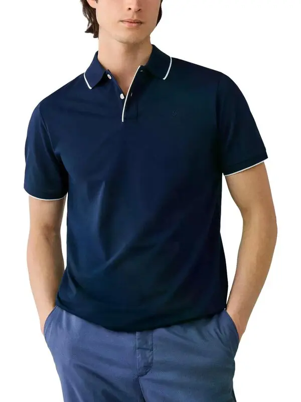HACKETT LONDON Mercerised Cotton-pique Polo Shirt - Blue