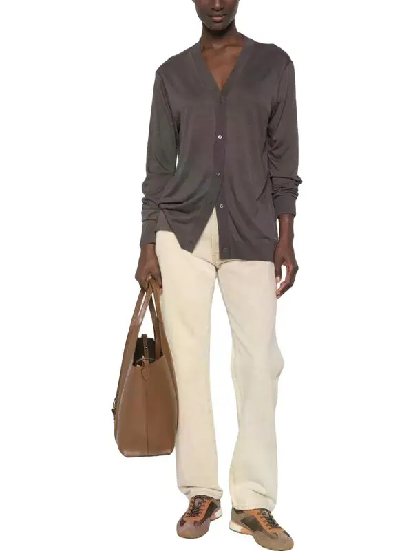Herno V-neck Button-up Cardigan - Brown