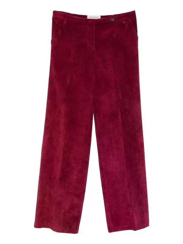 ERMANNO FIRENZE Corduroy-effect Palazzo Pants - Red
