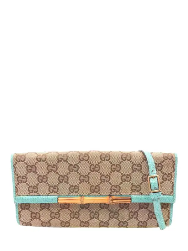 Gucci 2010s Bamboo Gg Canvas Shoulder Bag - Brown