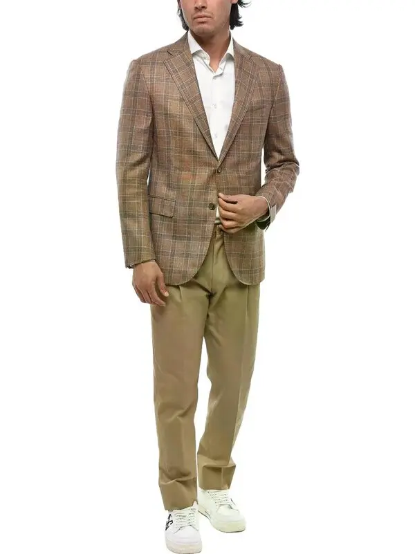 Corneliani Academy Check-pattern Blazer - Brown